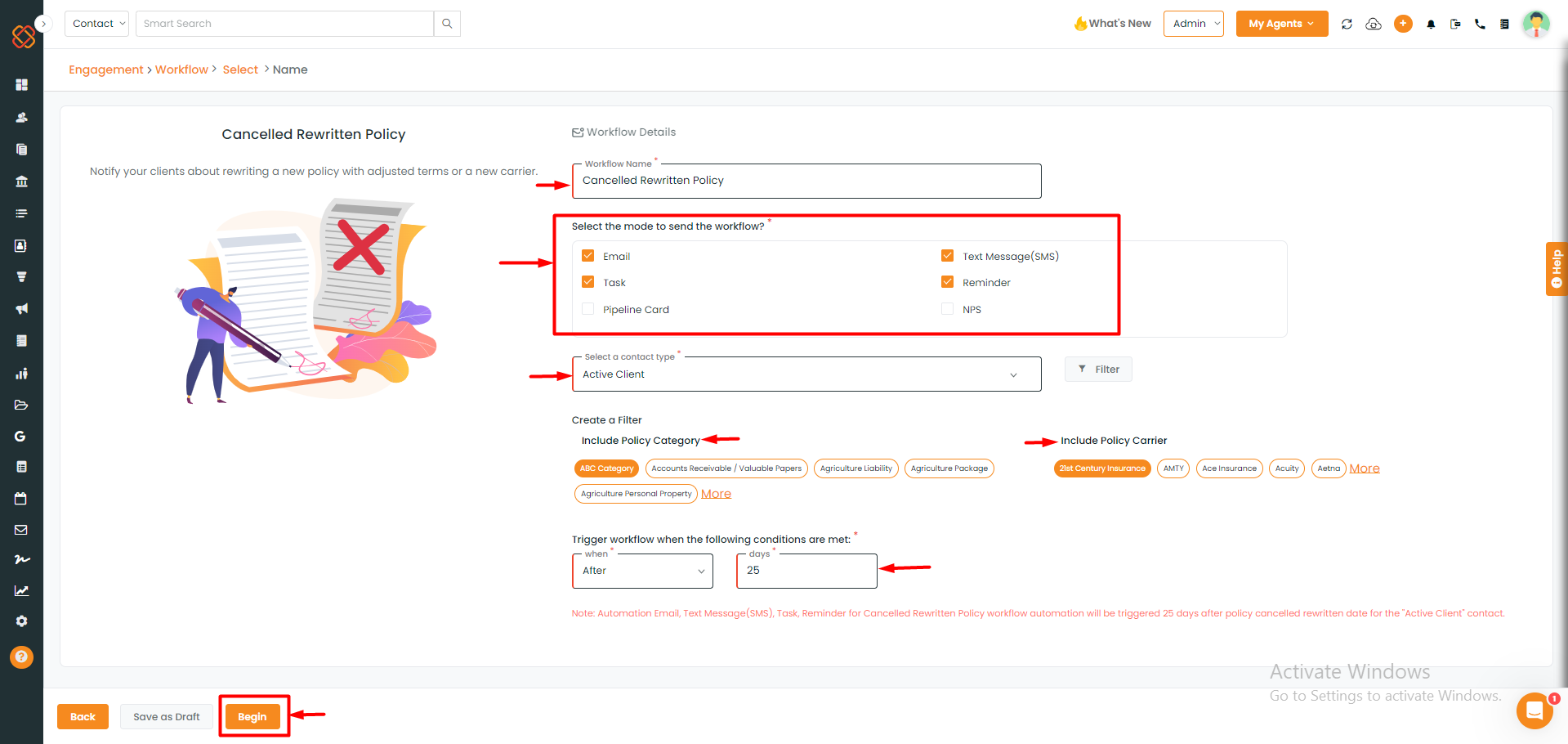 Cancelled Re Written Workflow Automation Insuredmine Crm Optimize